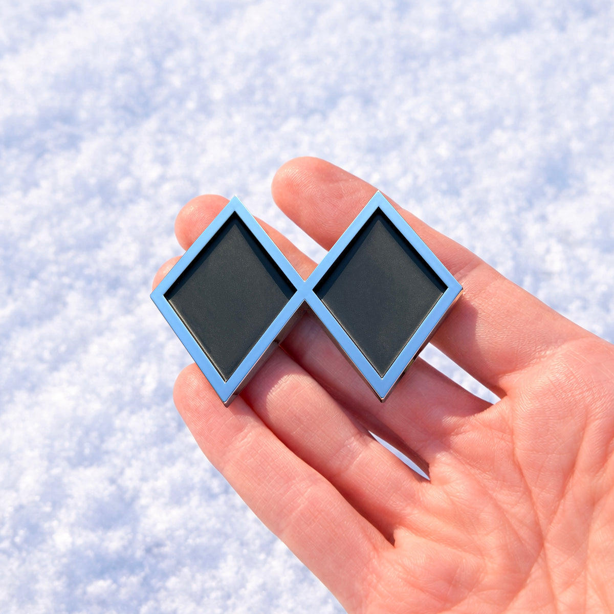 the DOUBLE BLACK DIAMOND Chrome Car Badge | Grateful Fred