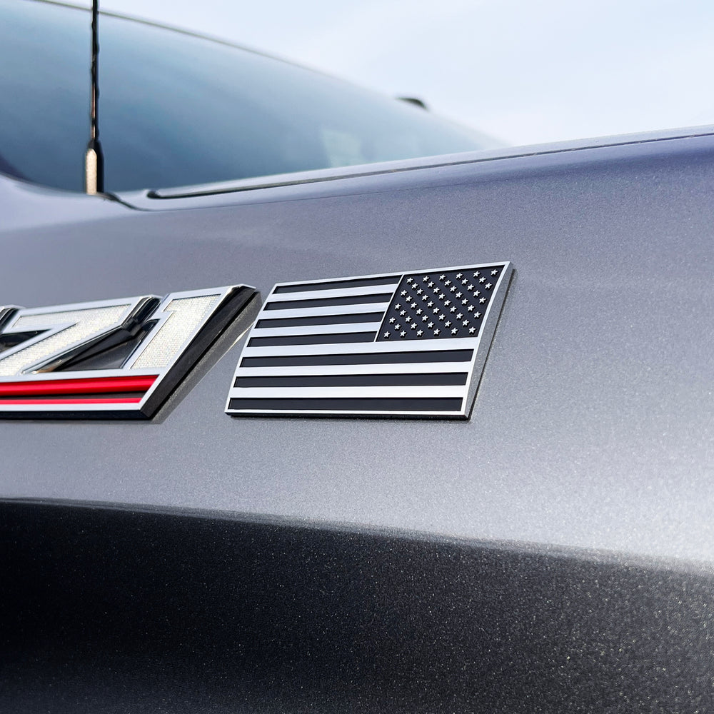 the AMERICAN FLAG Left & Right Facing Chrome Car Badge – 2-Pack ...