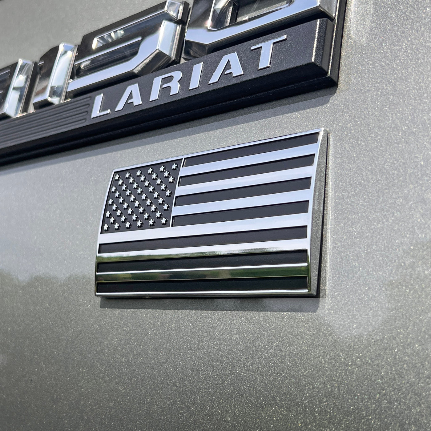 the AMERICAN FLAG Left & Right Facing Chrome Car Badge – 2-Pack ...
