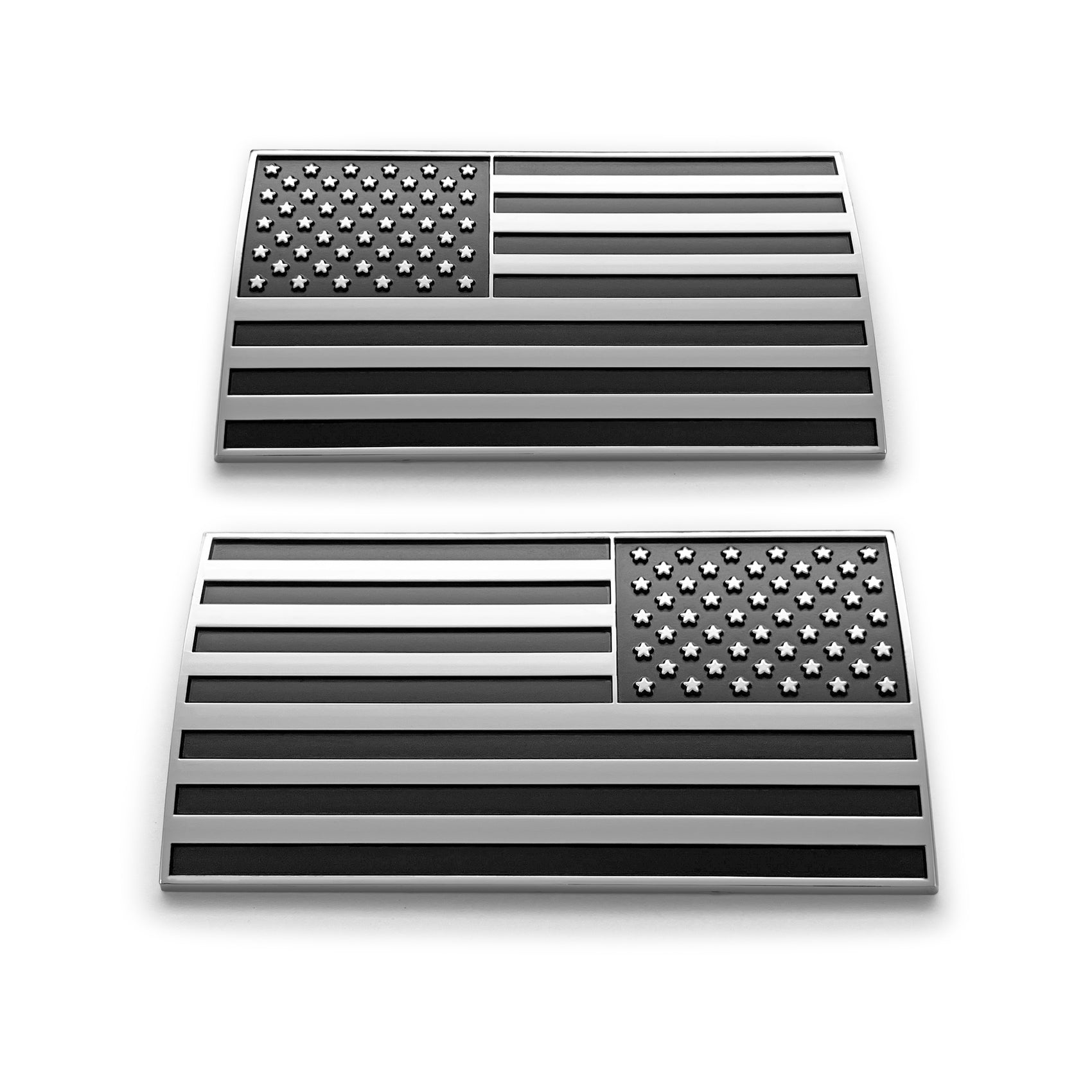 the AMERICAN FLAG Left & Right Facing Chrome Car Badge – 2-Pack ...