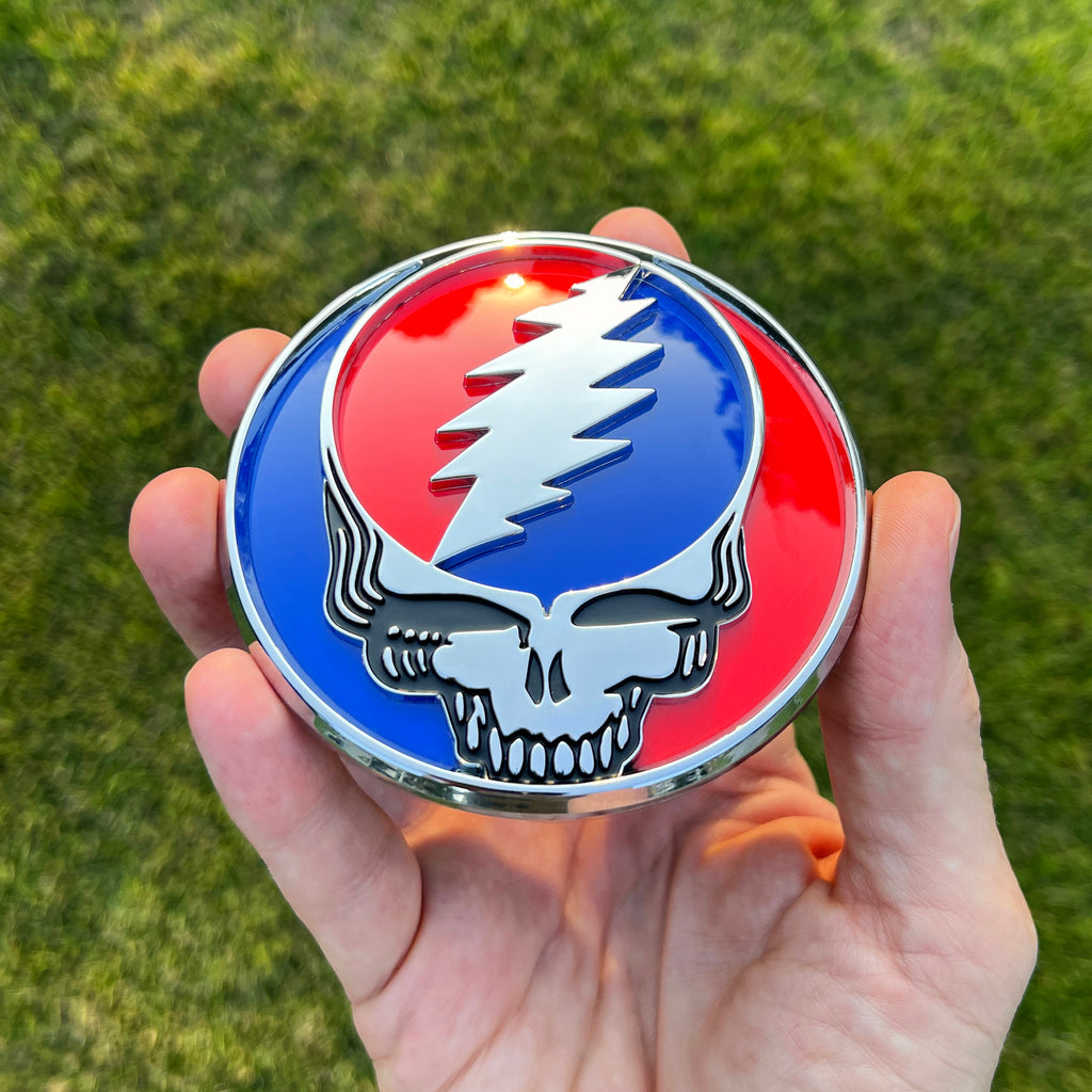 the EXTRA STEALIE 2.0 Chrome Car Badge | Grateful Fred