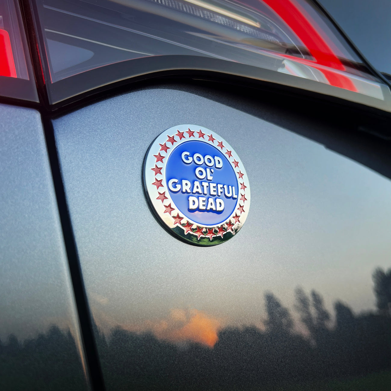 the GOOD OL' GRATEFUL DEAD Chrome Car Badge | Grateful Fred