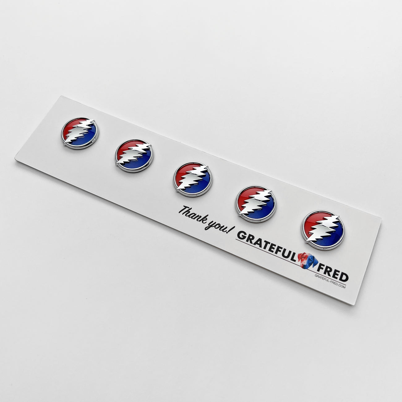 the STEALIE BOLT Chrome Mini Car Badge - 5 Pack | Grateful Fred