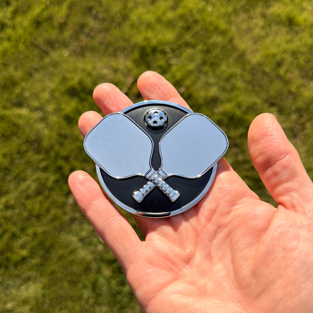 the PICKLEBALL Chrome Car Badge | Grateful Fred