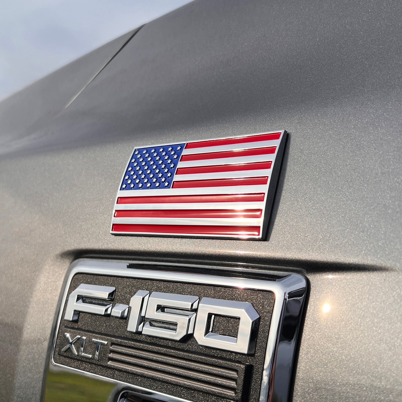 the AMERICAN FLAG Left & Right Facing Chrome Car Badge – 2-Pack ...