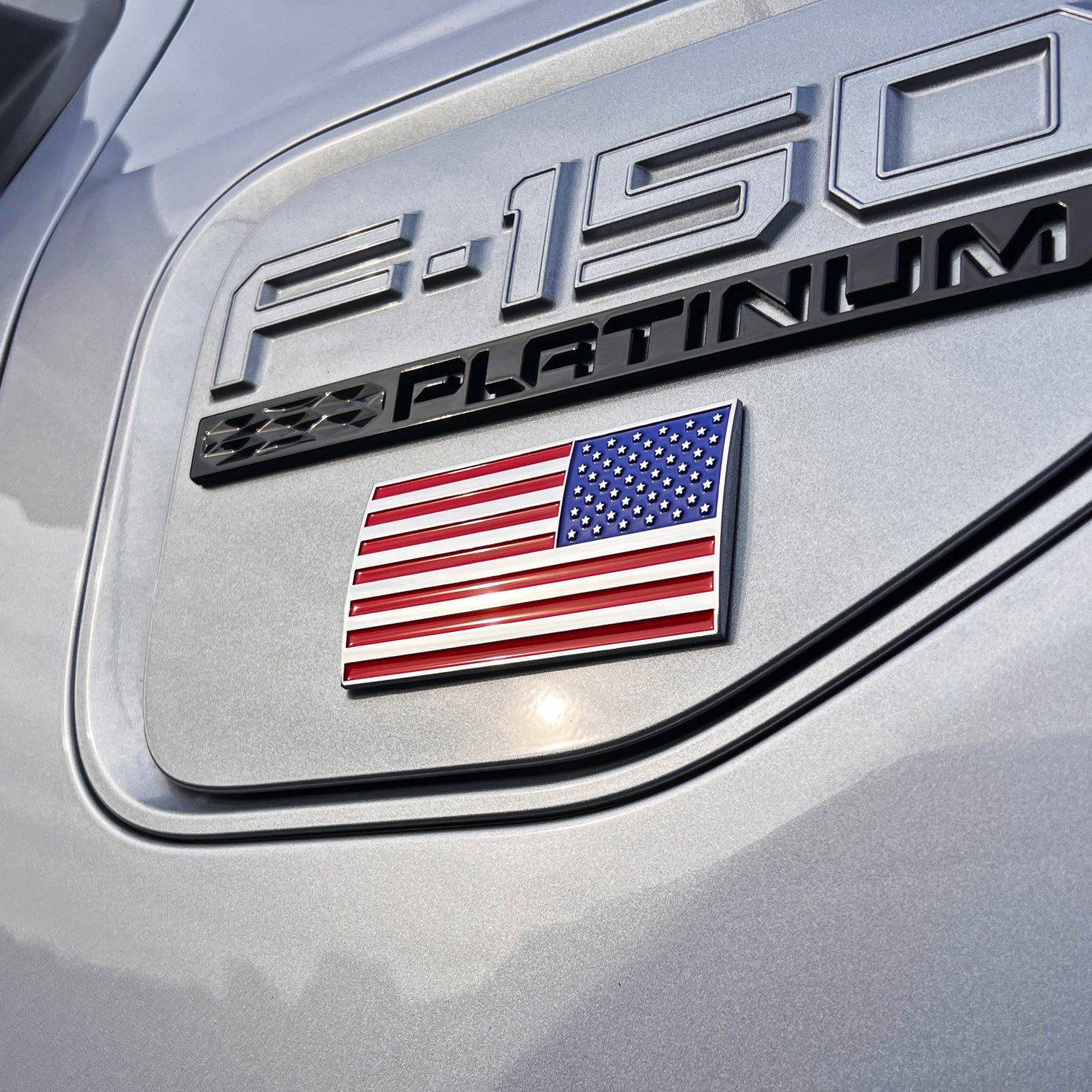 the AMERICAN FLAG Left & Right Facing Chrome Car Badge – 2-Pack ...