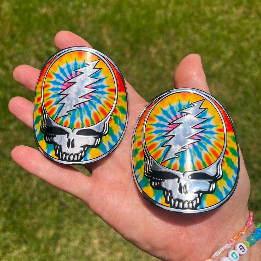 the TIE DYE STEALIE BOTTLE BADGE - 2 PACK